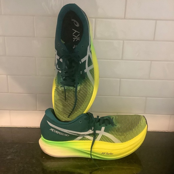 Asics | Shoes | Metaspeed Sky Ff Turbo Running Shoes Pine Green Safety ...